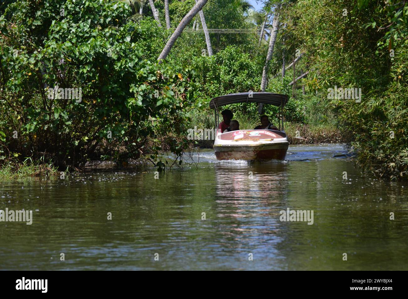 Poovar Thiruvananthapuram, kerala ,India-April 8th 2024. Boat cruising ...