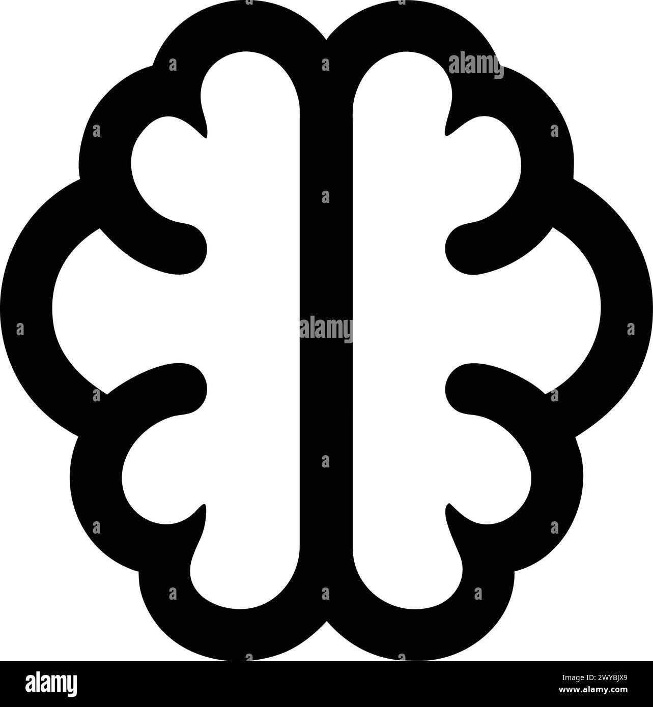 Human brain symbol stroke Black and White Stock Photos & Images - Alamy