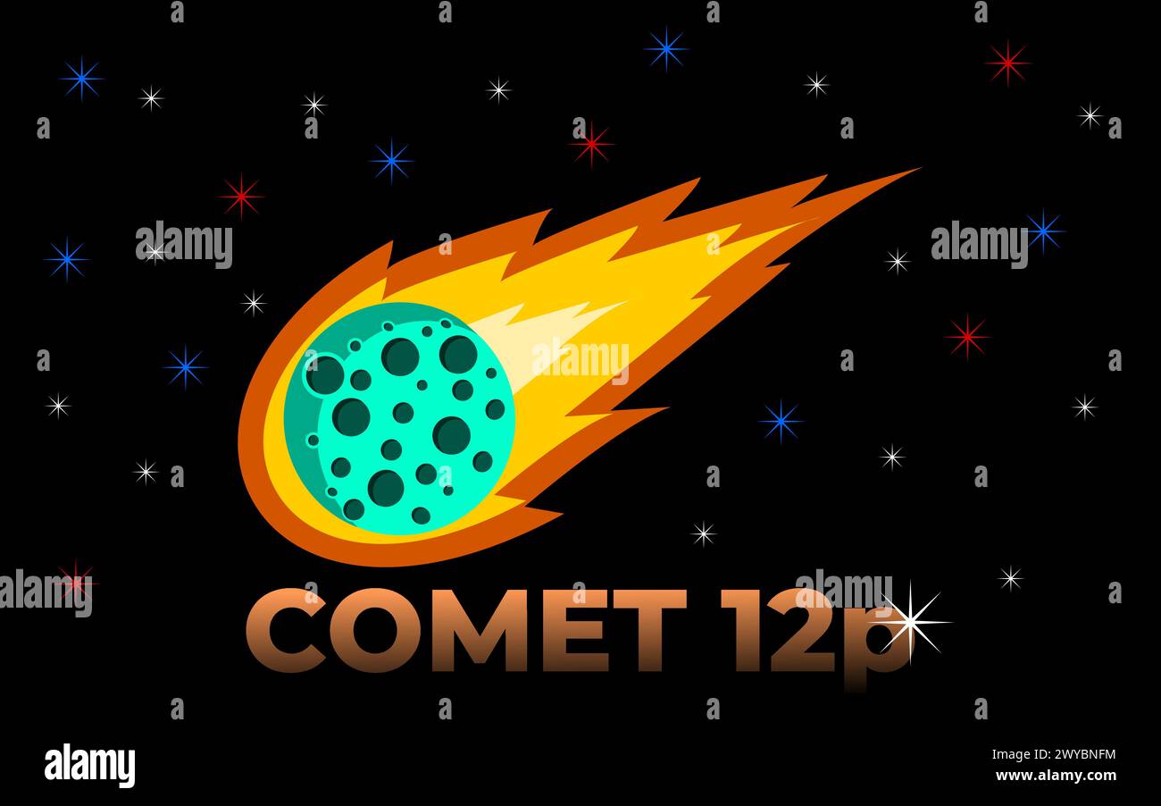 Comet 12p vector illustration. comet 12 p, comet Stock Vector Image ...