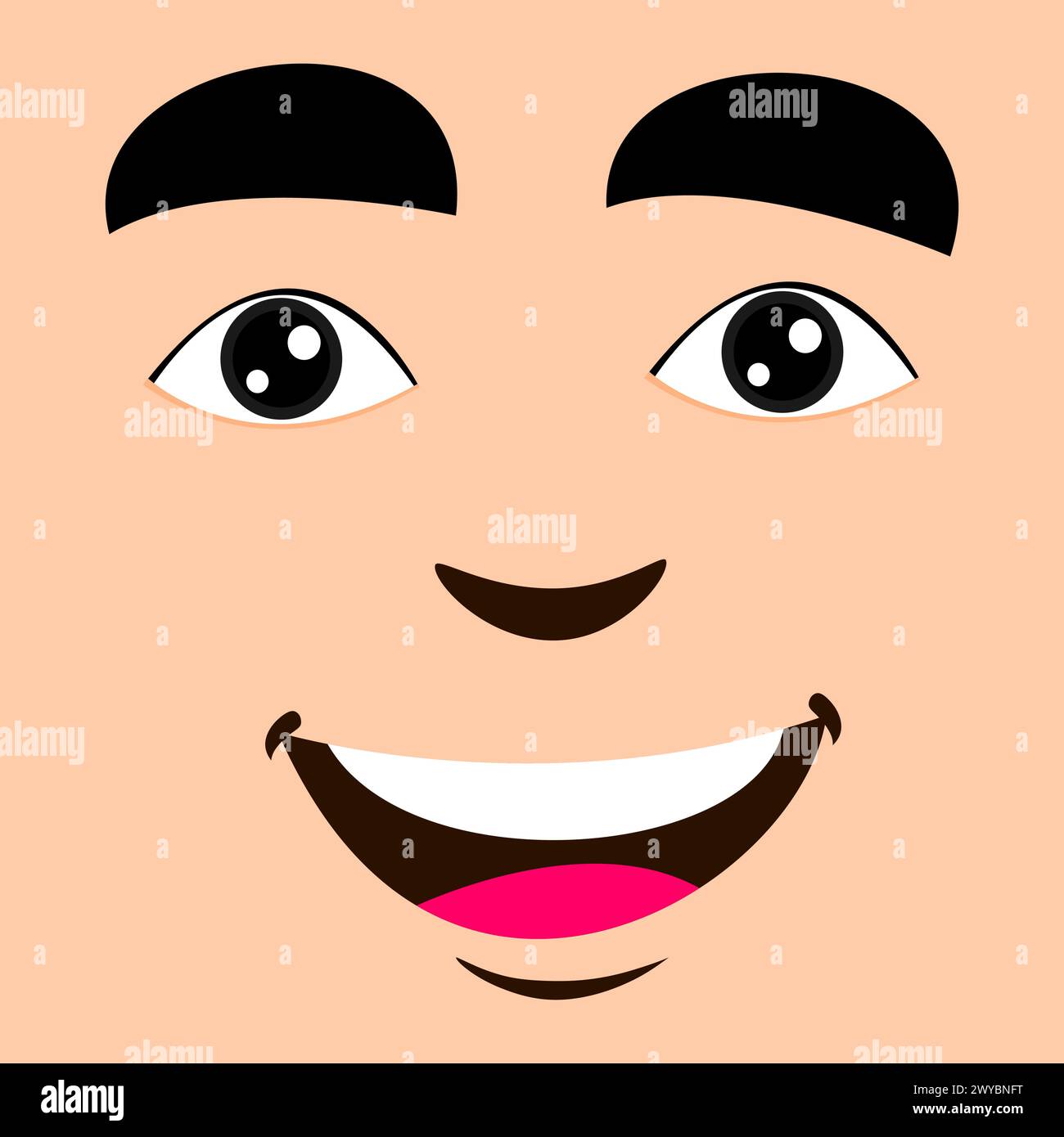 facial expressions positive feeling . happy facial expression, head ...