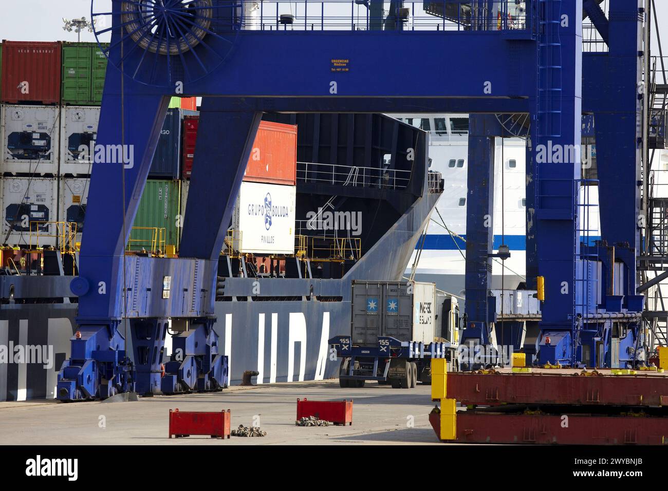 Cargo loading containers. Port of Bilbao, Biscay, Basque Country, Spain ...