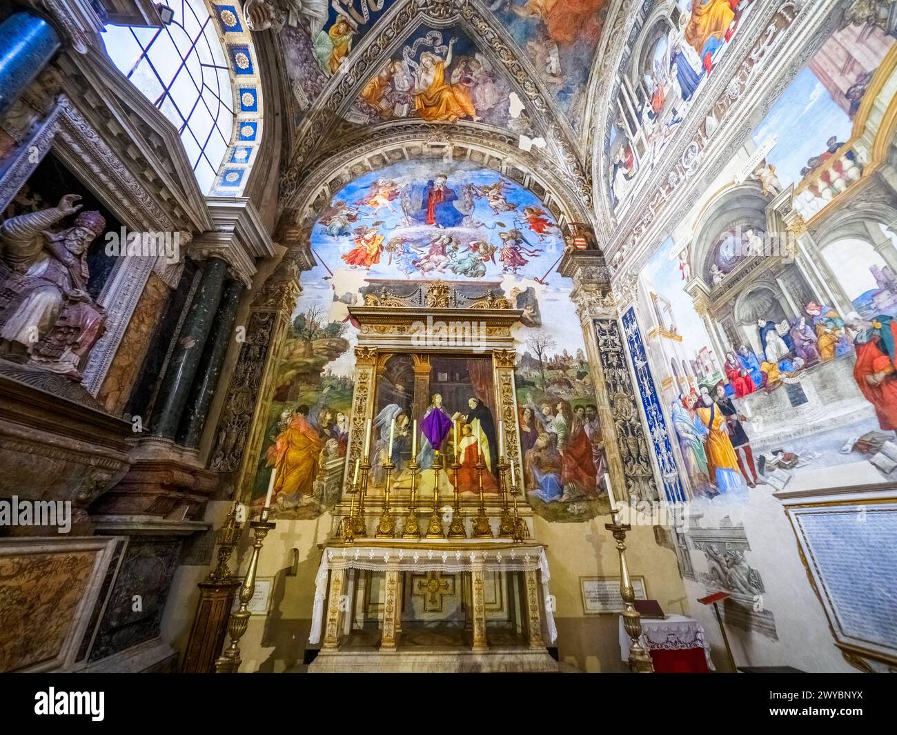 The frescoed Carafa Chapel dedicated to St. Mary and St. Thomas of ...