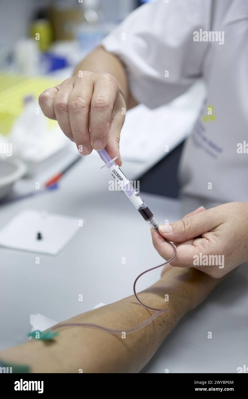 Blood extraction, clinical tests Stock Photo - Alamy