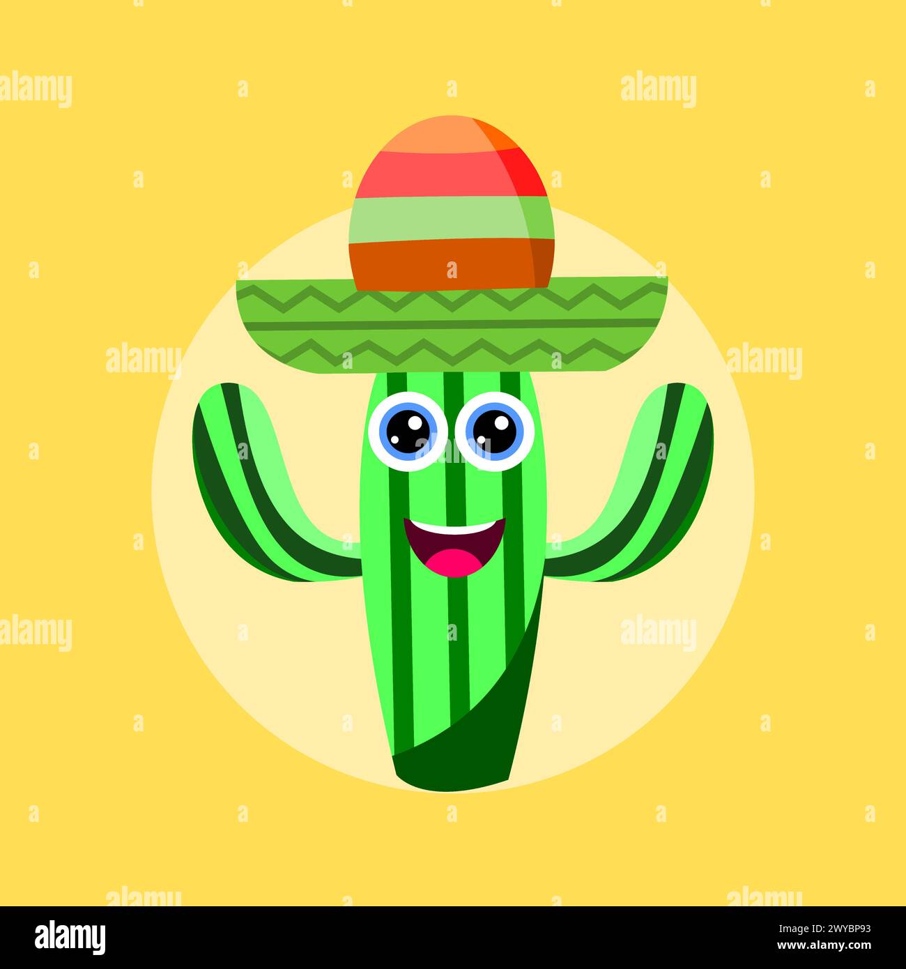 cinco de mayo cactus cartoon vector illustration Stock Vector Image ...