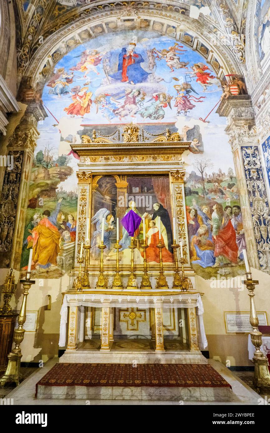 The frescoed Carafa Chapel dedicated to St. Mary and St. Thomas of ...