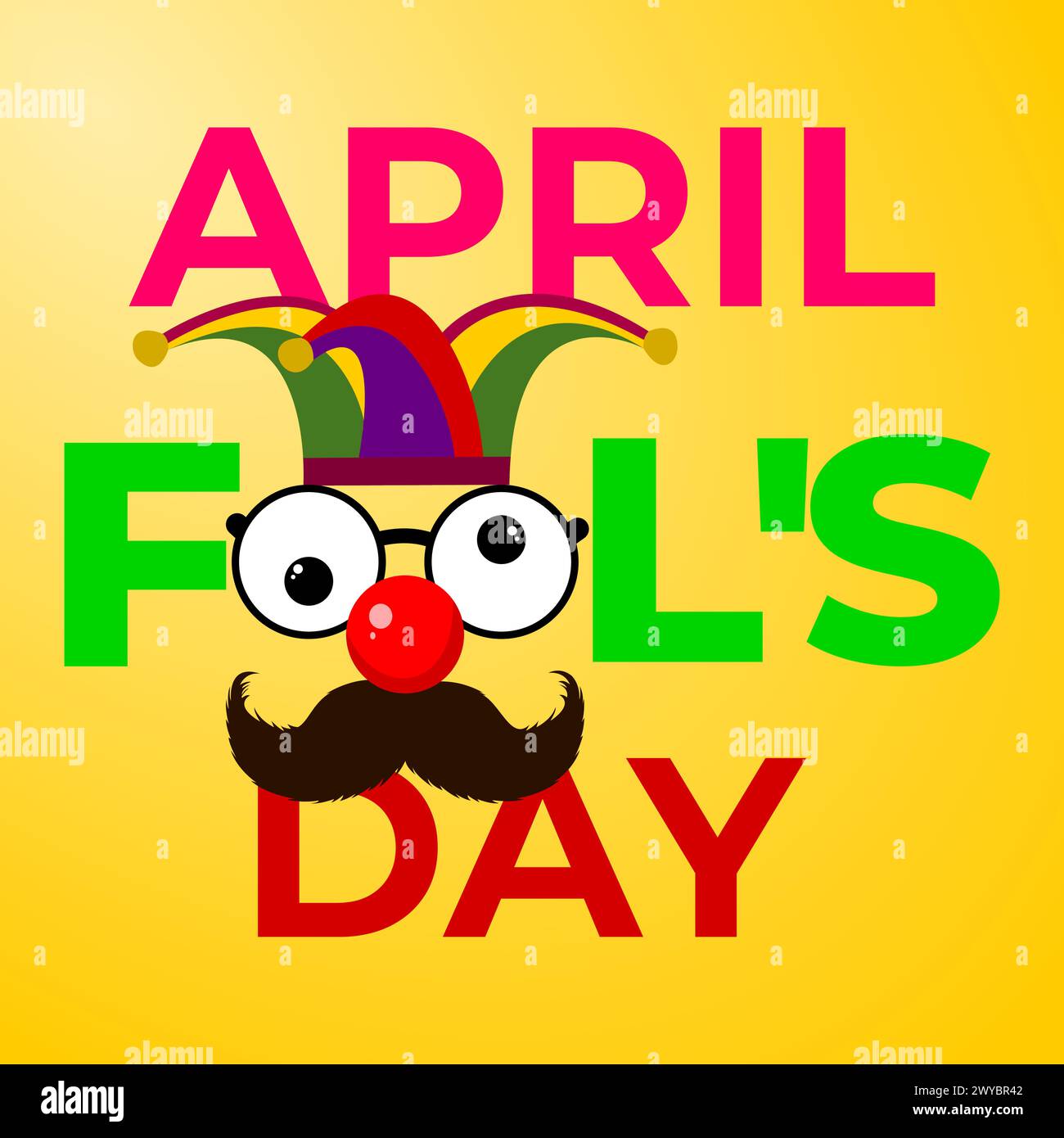 April Fool, Fool April, April foil, April Fool's Day square banner ...