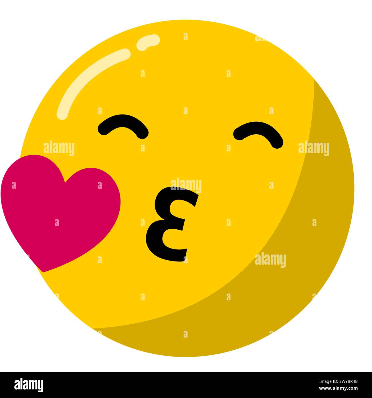 Blowing kiss male emoticon button isolated on white background. kiss ...