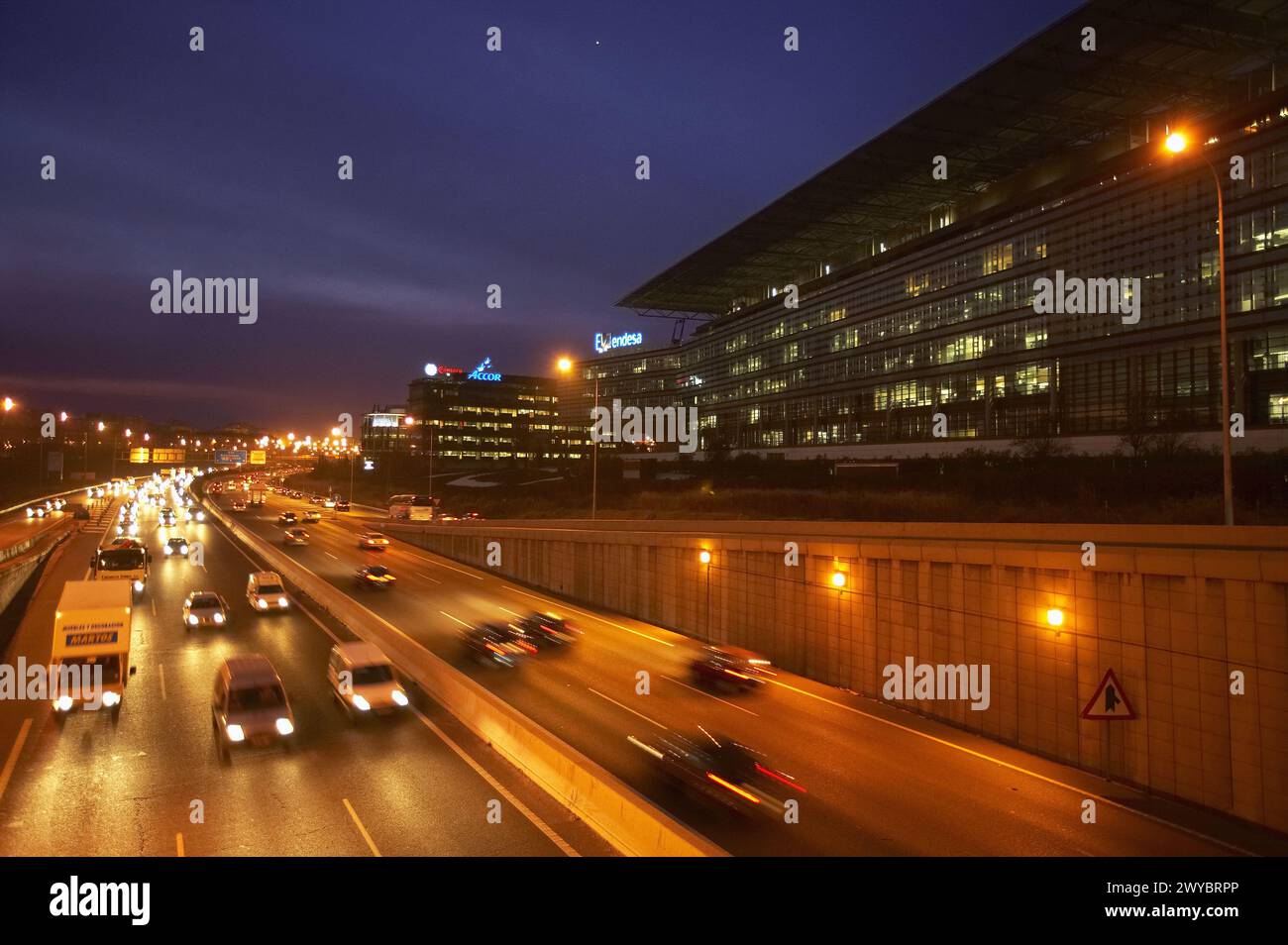 Endesa electric utility company office building by M30 highway, Madrid ...