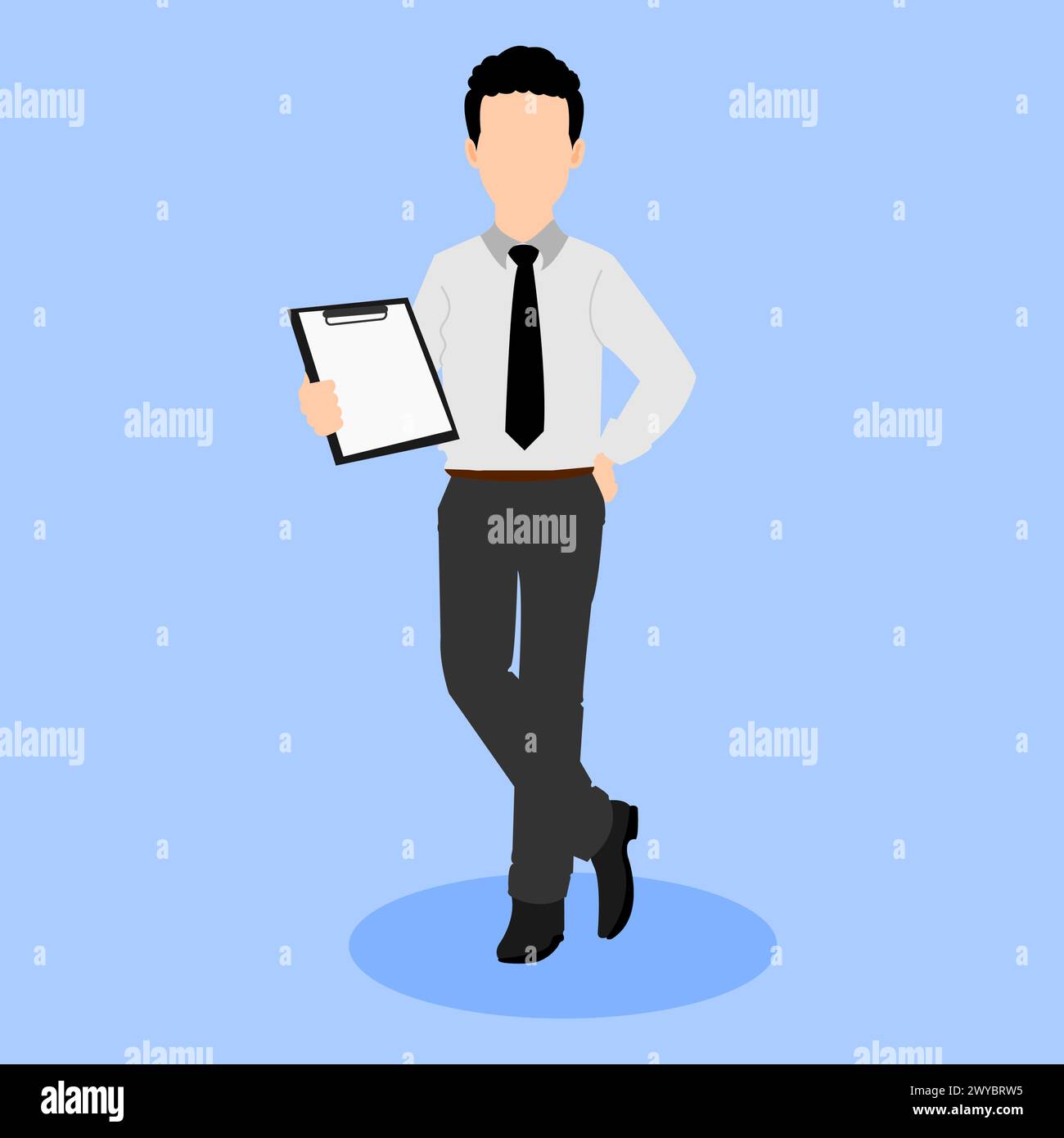 young businessman holding clipboard vector illustration Stock Vector ...