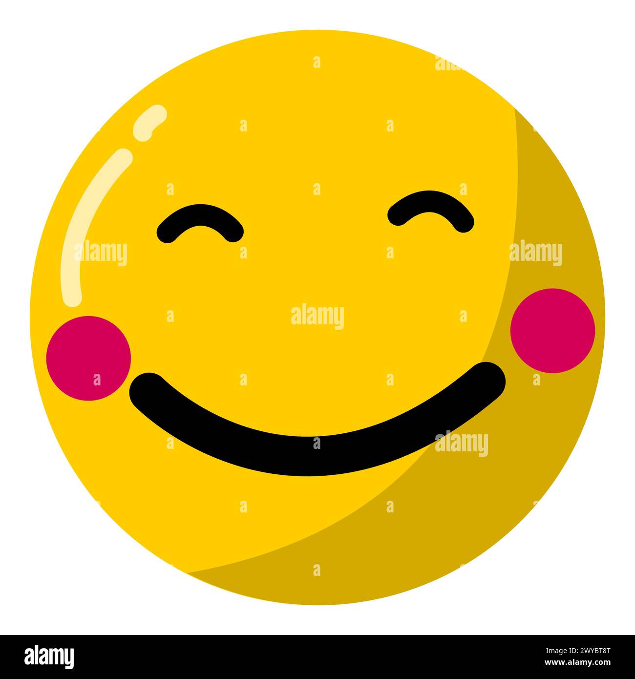 Happy Facial expression emoticon isolated on white background, happy ...