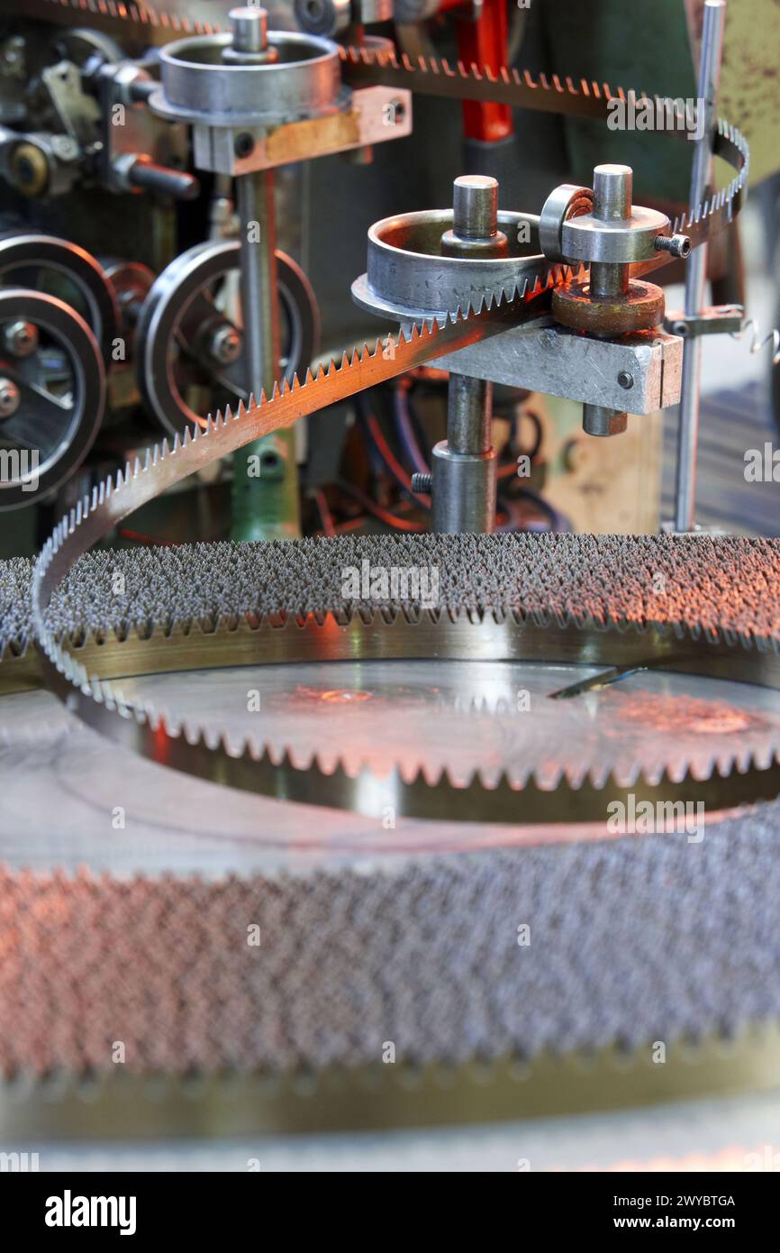 Grinding and cutting, saws manufacturing, hand tool, metallurgy Stock ...