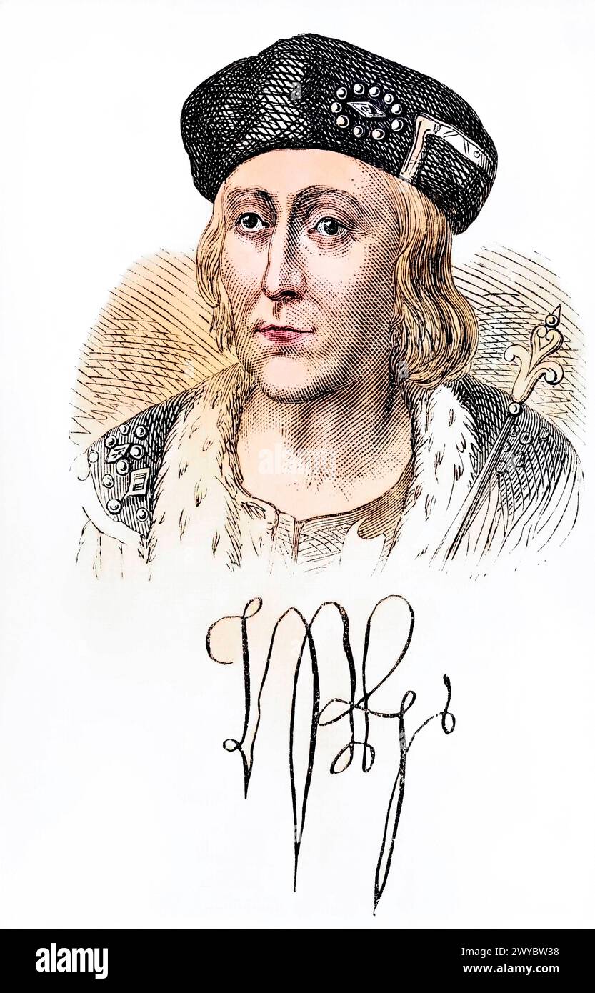 Autograph und Portraet von Koenig Heinrich VII. von England 1457 bis ...