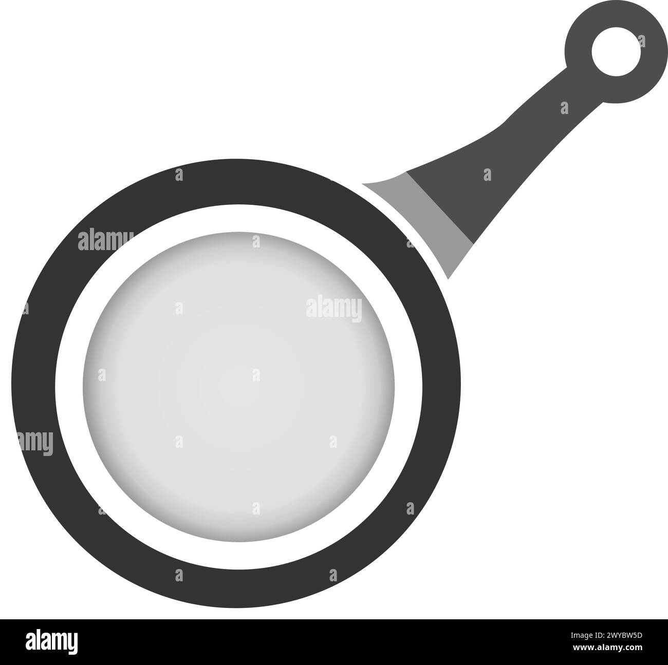 this black cast iron frying pan. Perfectly isolated on a clean white ...