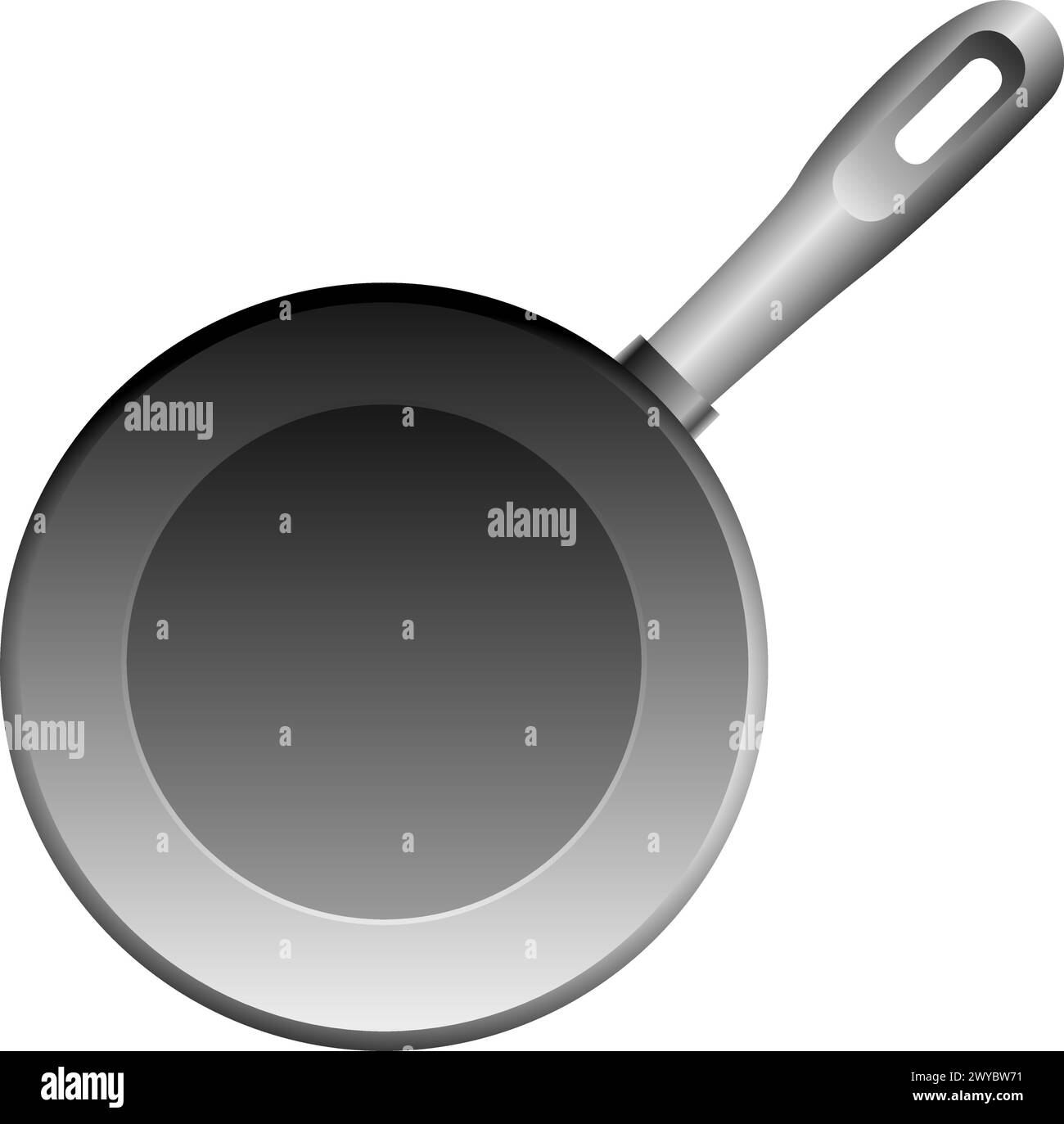 this black cast iron frying pan. Perfectly isolated on a clean white ...