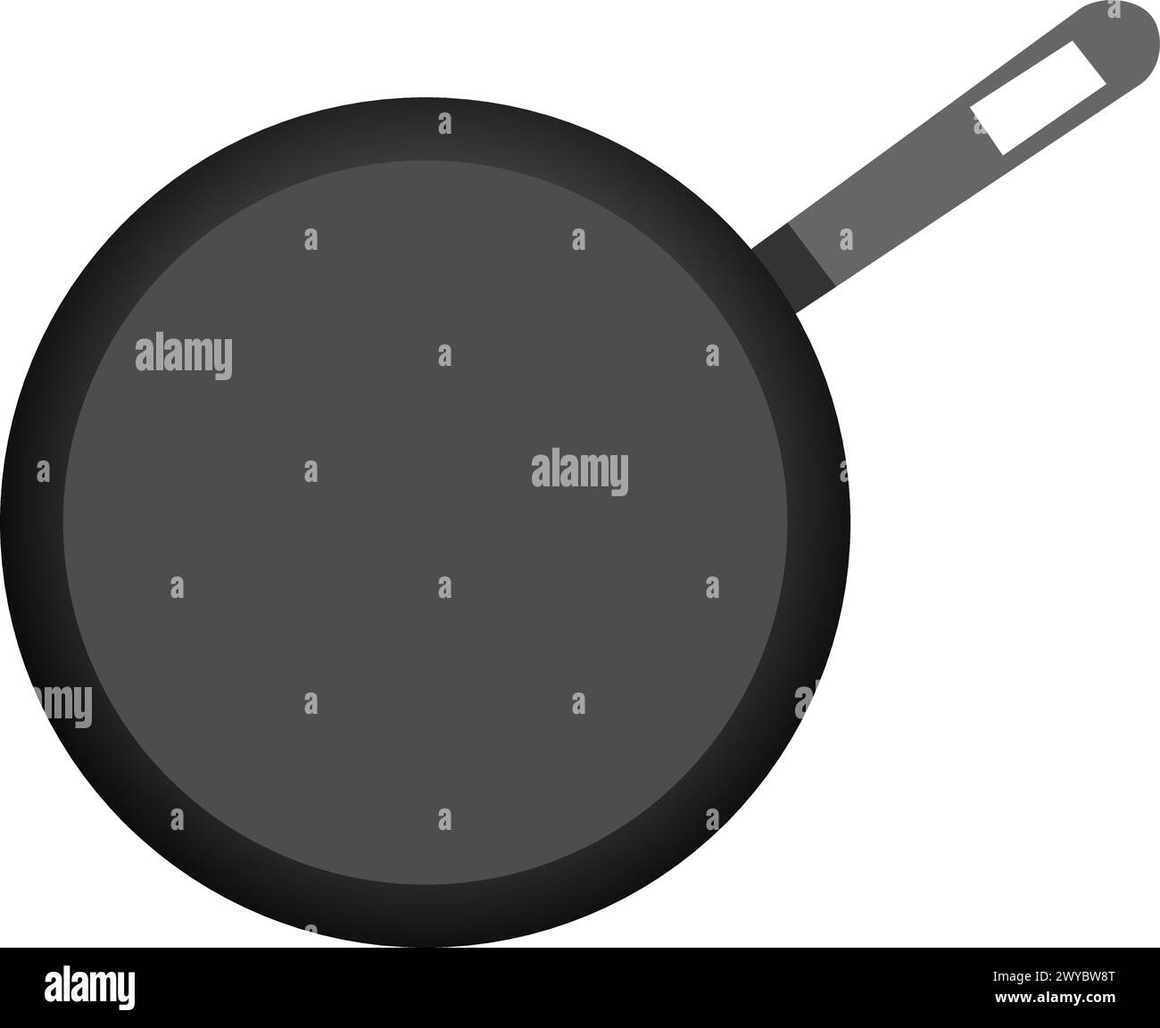 this black cast iron frying pan. Perfectly isolated on a clean white ...