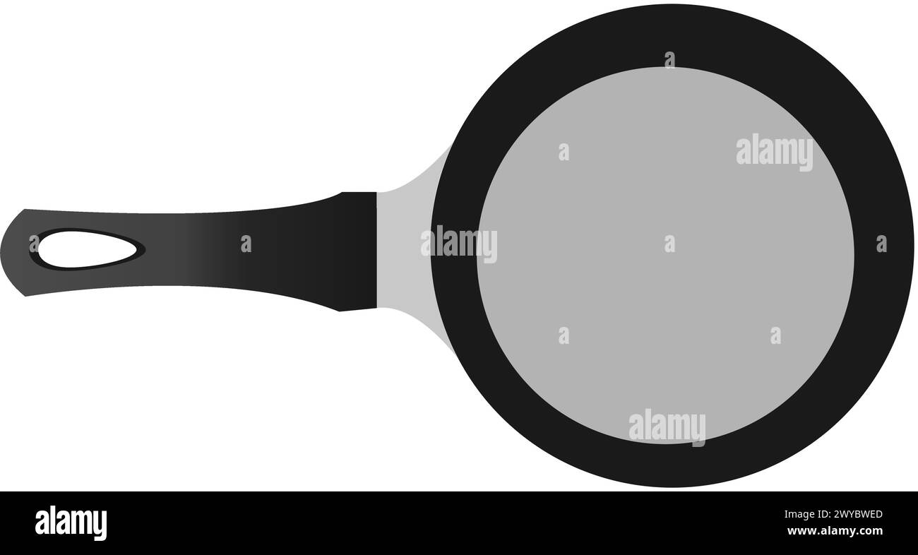 this black cast iron frying pan. Perfectly isolated on a clean white ...