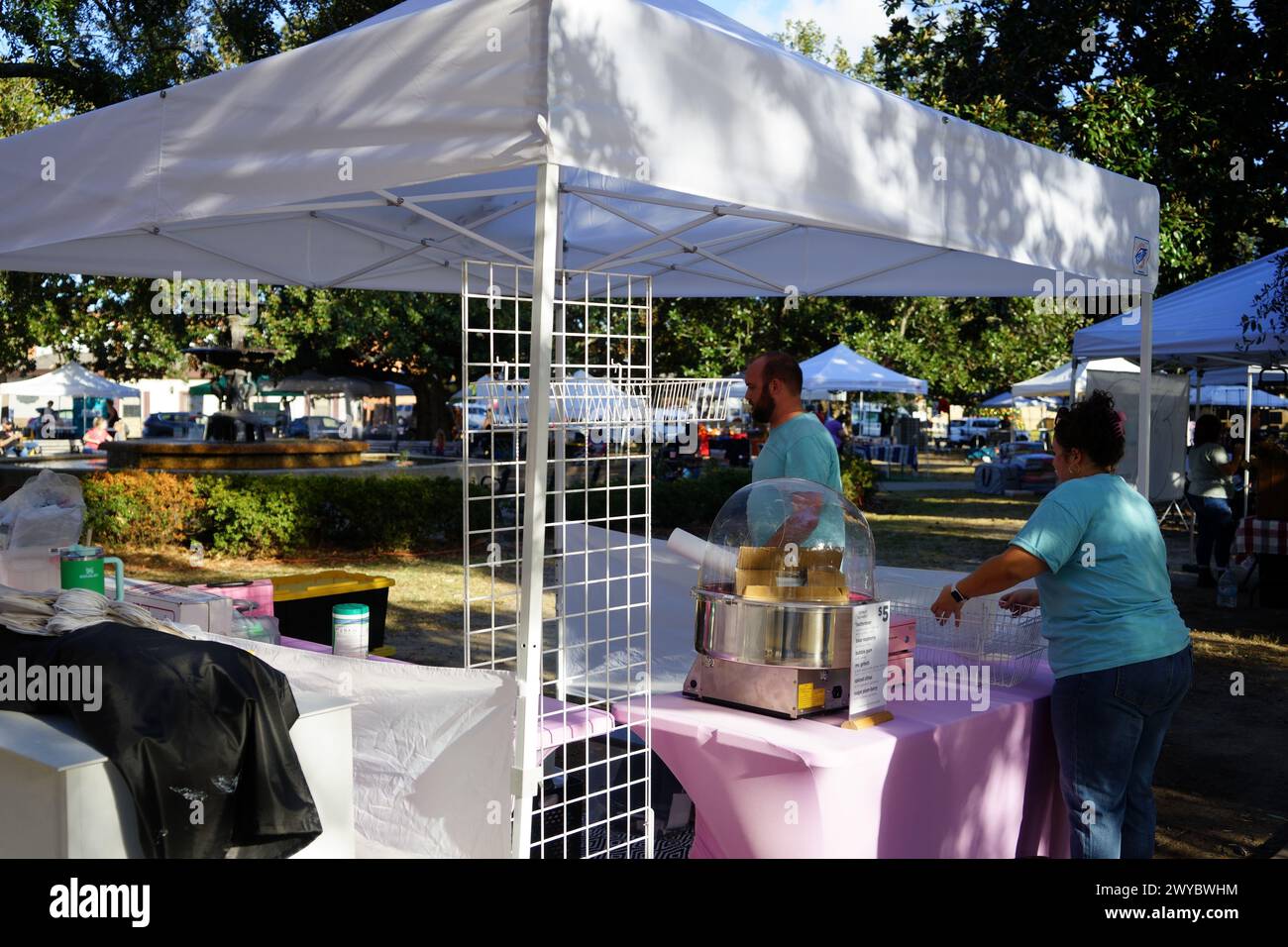 Stall selling sweet treats at Plaza Ferdinand VII, Pensacola, on a ...