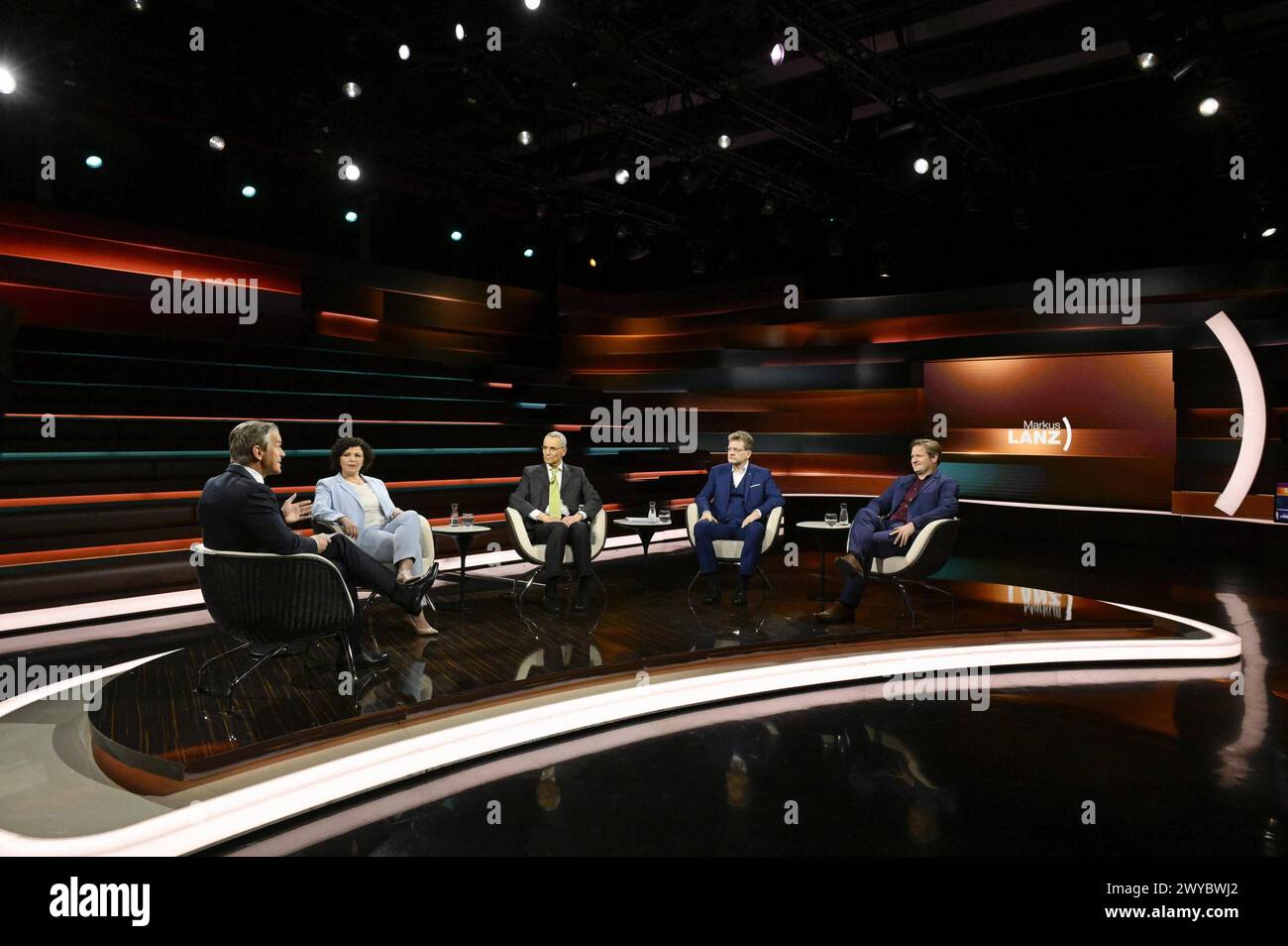 Talkrunde bei Markus Lanz , ZDF 04/24 her Markus Lanz, Amira Mohamed ...