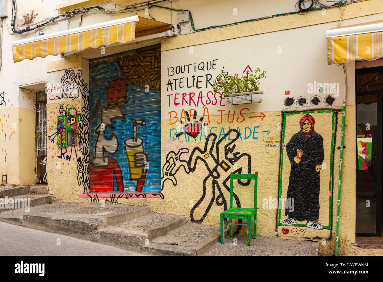 Tangier, Morocco. October 16th, 2022 - Kasbah street, next to the ...