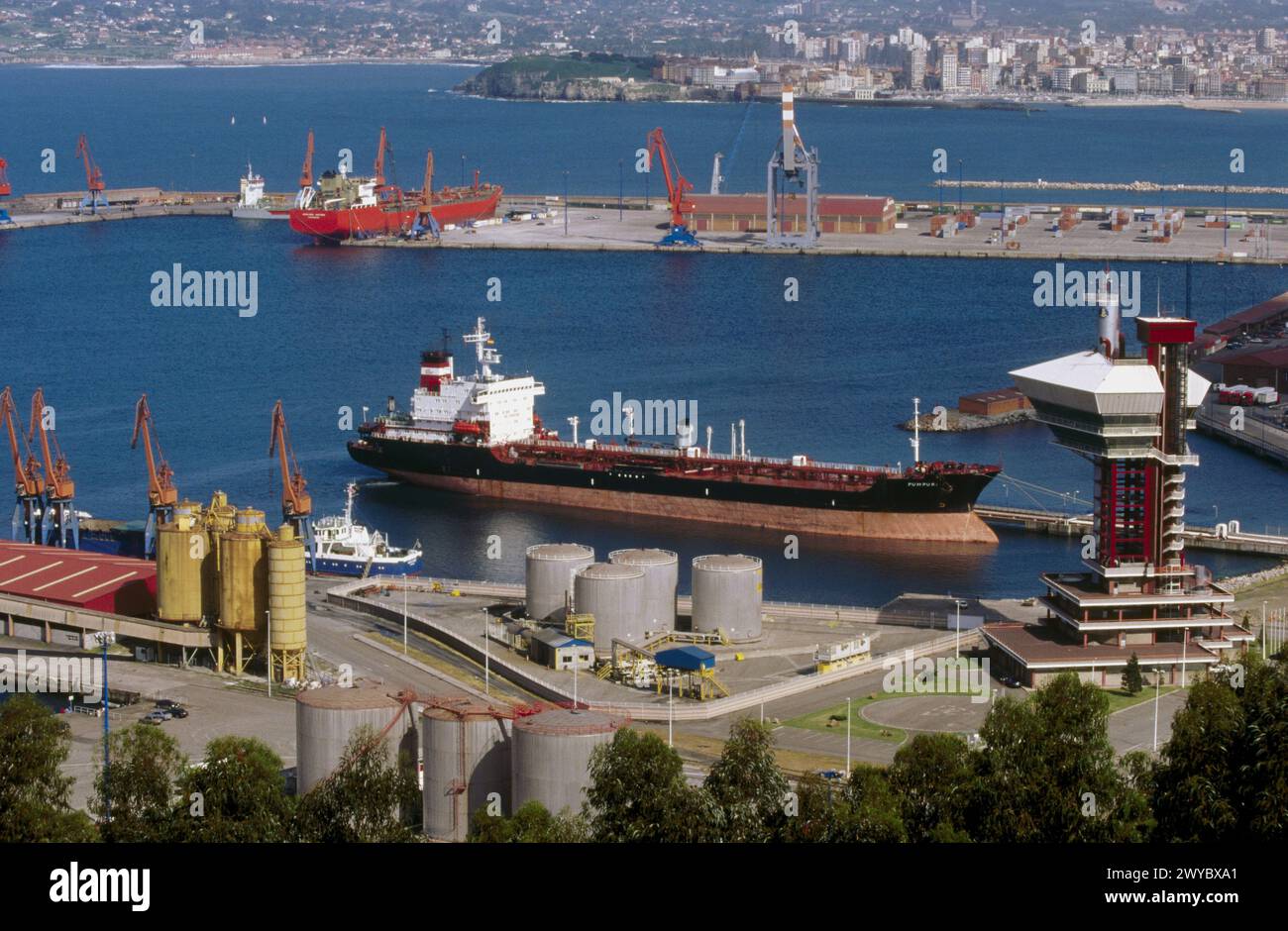 El Musel, port of Gijón. Asturias. Spain Stock Photo - Alamy