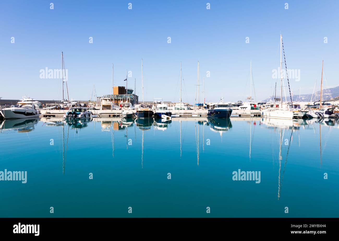 Ventimiglia, Italy - August 2022: the port of Cala del Forte, brand new ...