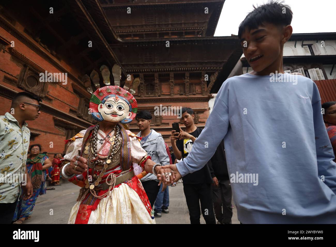 RUDRAYANI NAACH IN KATHMANDU AFTER GAP OF 12 YEARS A Nepali masked ...