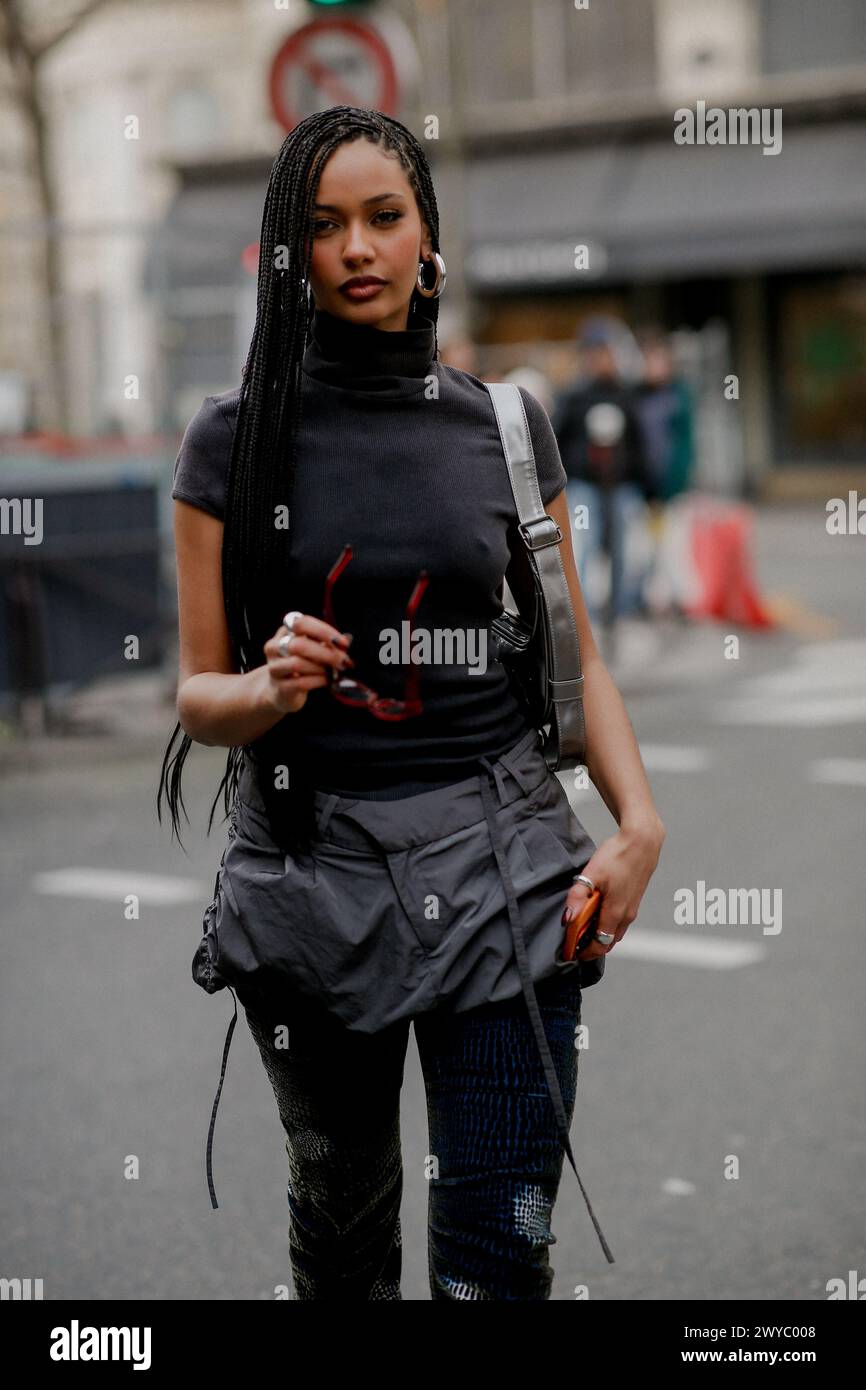 Paris, France. 03rd Mar, 2024. Street style, Jamilla Strand arriving at ...