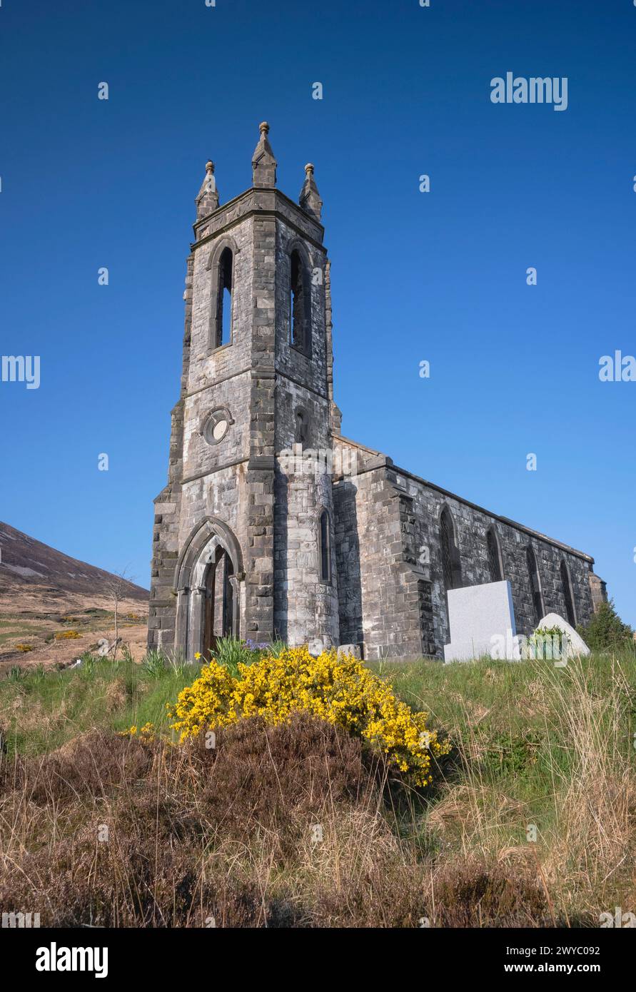Republic of Ireland, County Donegal, Dunlewey, Ruin of Dunlewey Church ...
