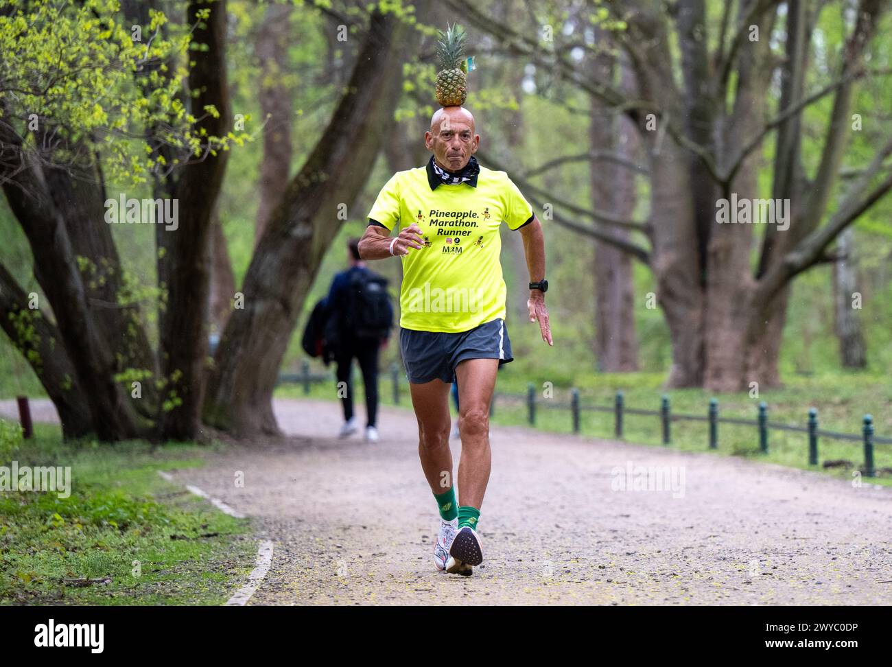 Berlin, Germany. 05th Apr, 2024. Moshe Lederfien, an Israeli marathon ...