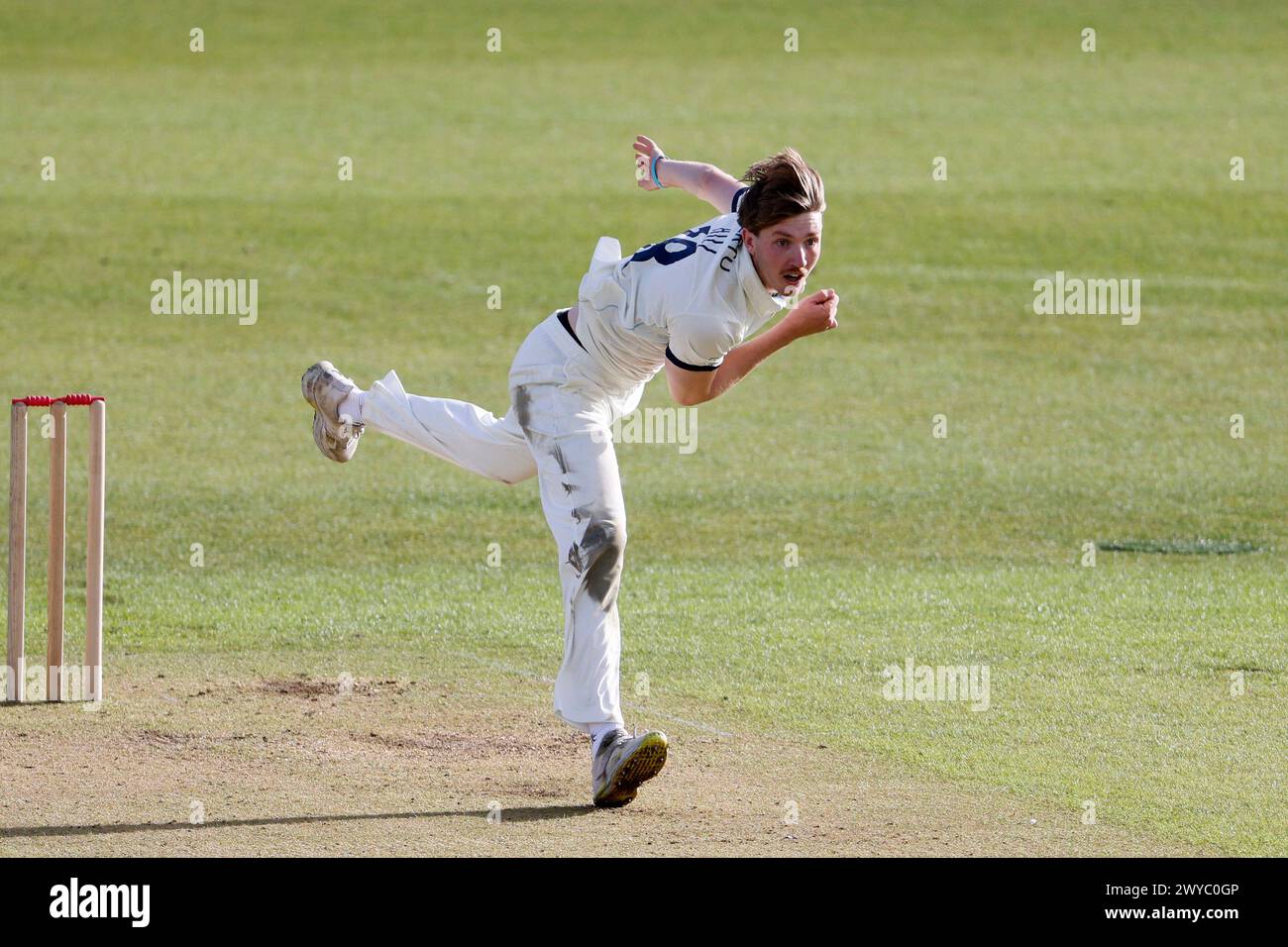 Yorkshire's George Hill bowling during day one of the Vitality County ...