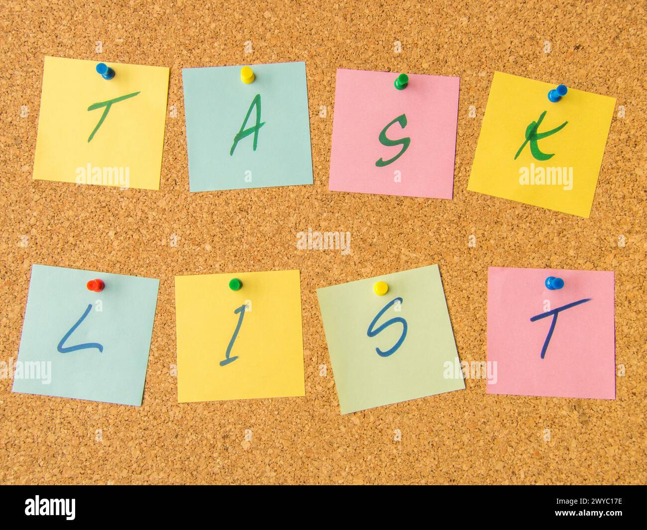 cork board task list Stock Photo - Alamy