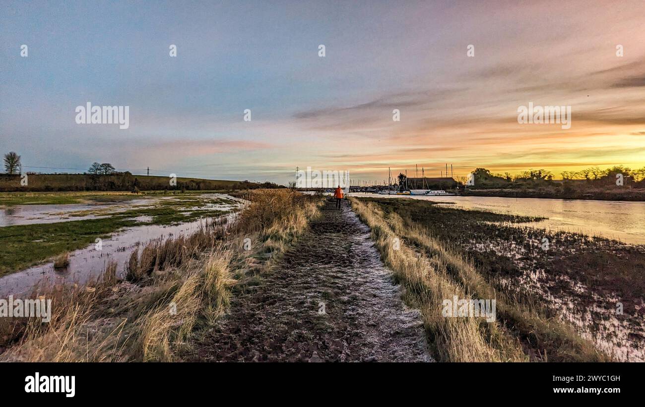 Views around Oare faversham kent sunrise pylons estuary mud flats water ...