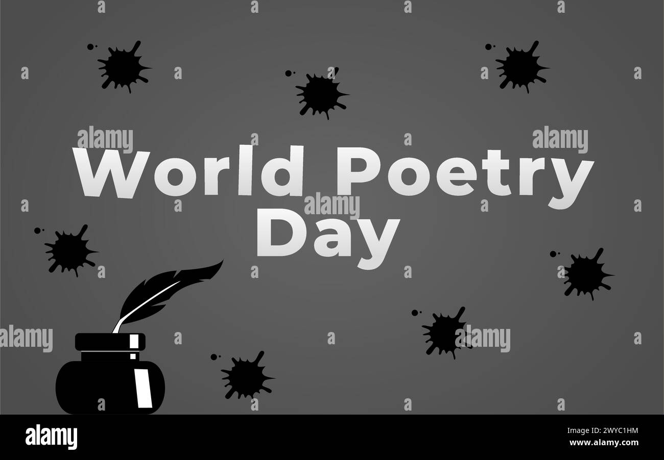 world poetry day banner vector illustration, poetry day Stock Vector ...