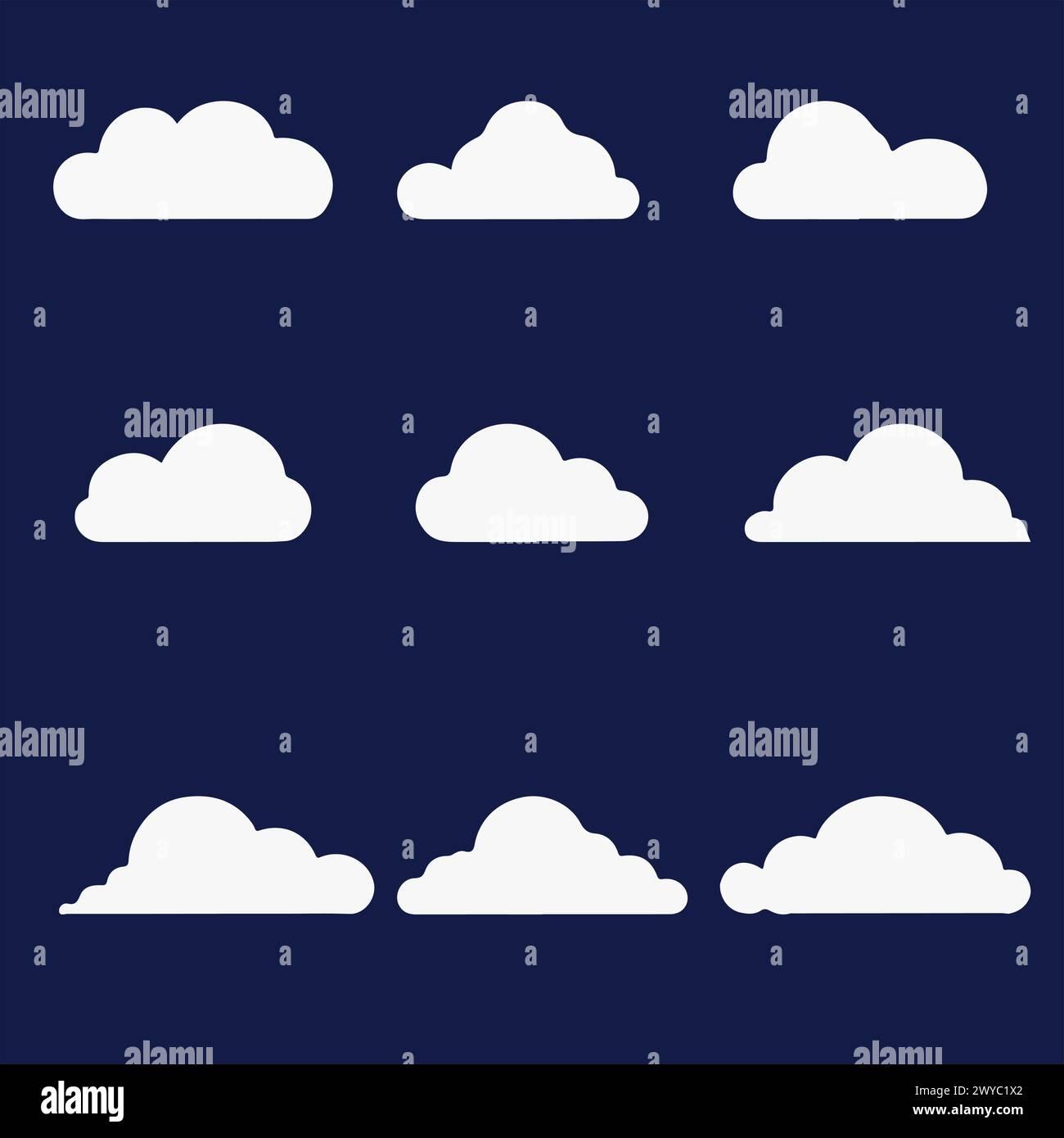 Cloud. Awesome abstract white cloudy set isolated on blue background ...