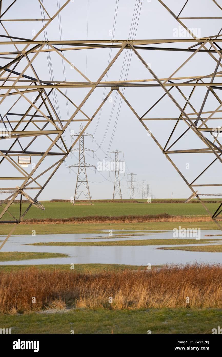 Views around Oare faversham kent sunrise pylons estuary mud flats water ...