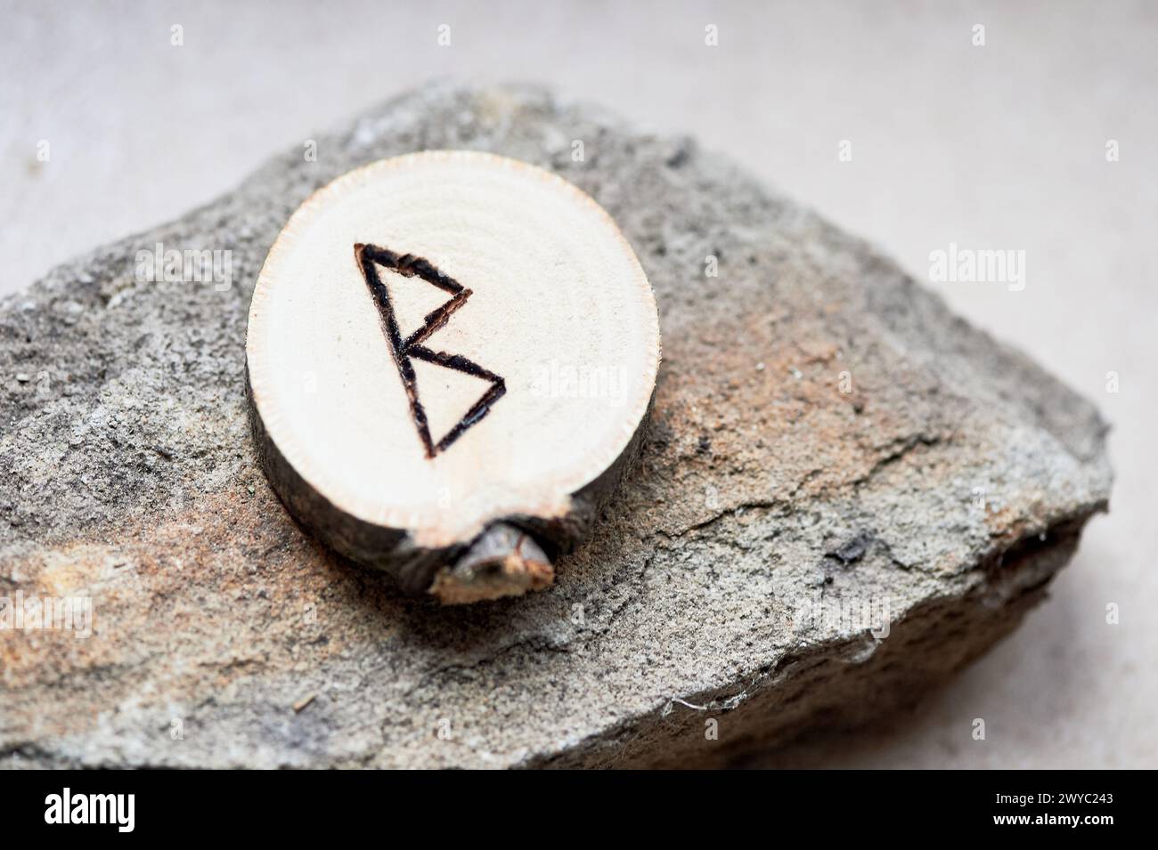 Berkan rune. Wood burning. Rune of feminine strength and fertility ...