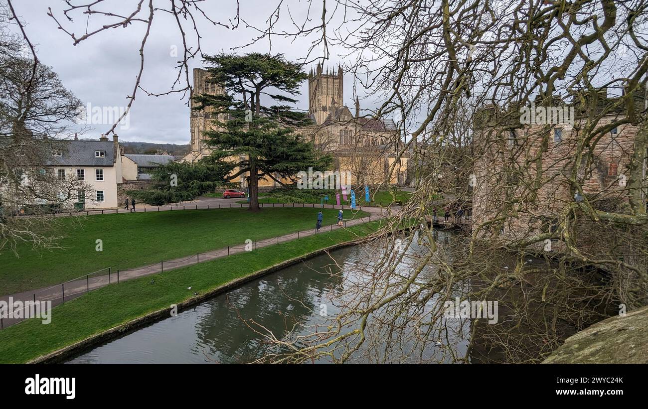 Views of the Bishops palace at Wells, somerset Stock Photo - Alamy