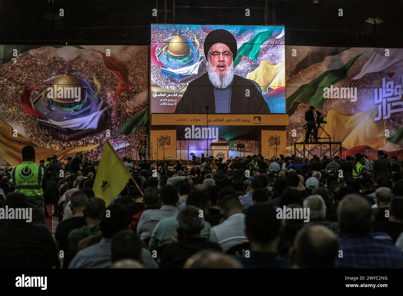 Beirut, Lebanon. 05th Apr, 2024. Pro-Iranian Hezbollah Secretary ...