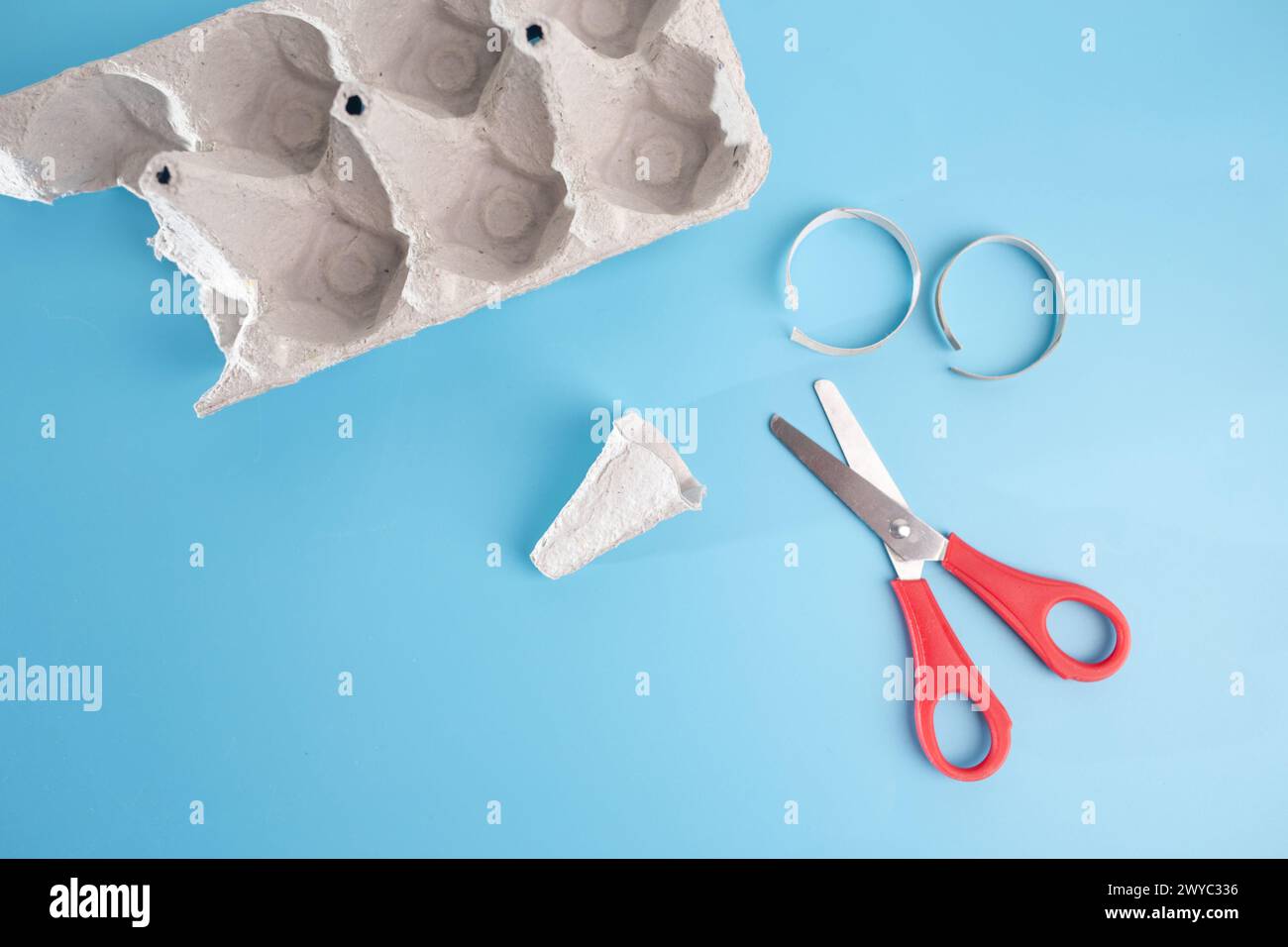 materials for crafts, how to make a paper ram head from egg box, step ...