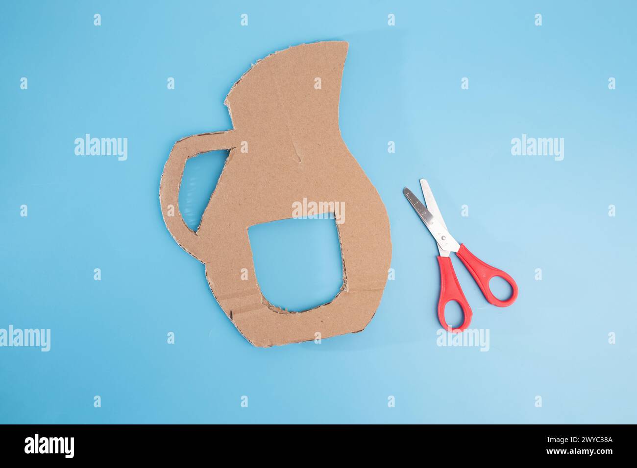 Pitcher paper cutout and scissors, cardboard cutouts for crafting ...