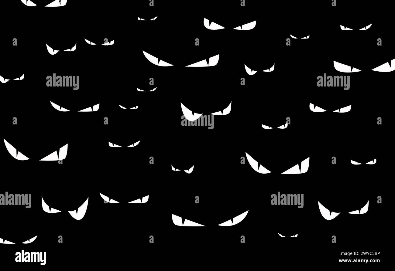 Illustration spooky eyes in the dark background. Halloween background ...