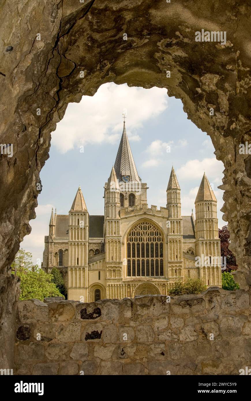 Rochester cathedral viewed from the castle Stock Photo - Alamy