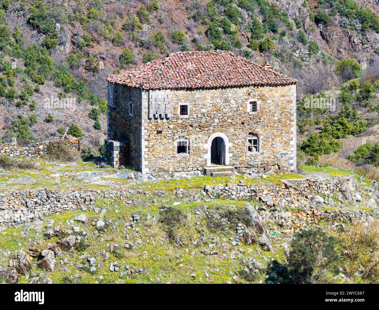 Traditional Albanian old fortified house in Mirdite, northern Albania ...