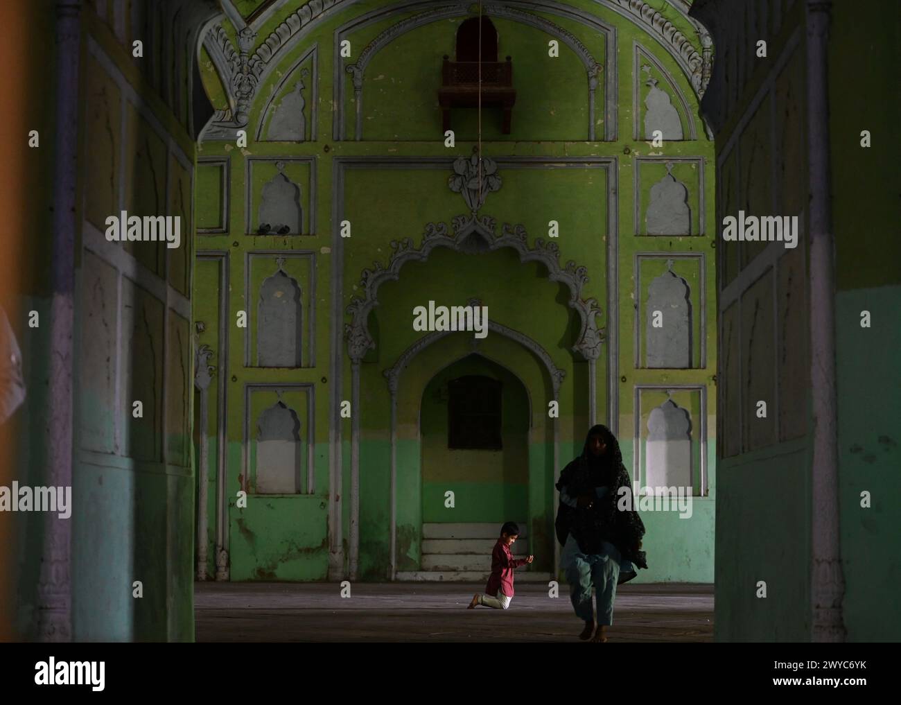 LUCKNOW, INDIA - APRIL 5: Muslims offering prayers on the Last Friday ...