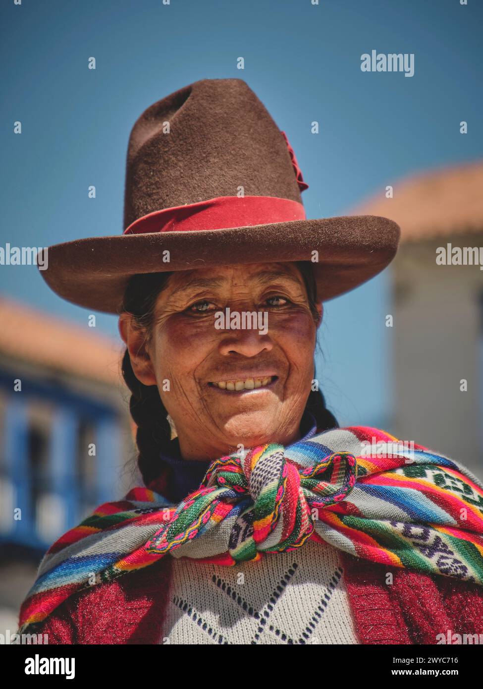 Cusco, Peru - March 2024. Native woman from Peru posing for picture ...
