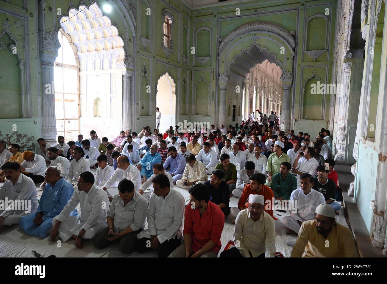 LUCKNOW, INDIA - APRIL 5: Muslims offering prayers on the Last Friday ...