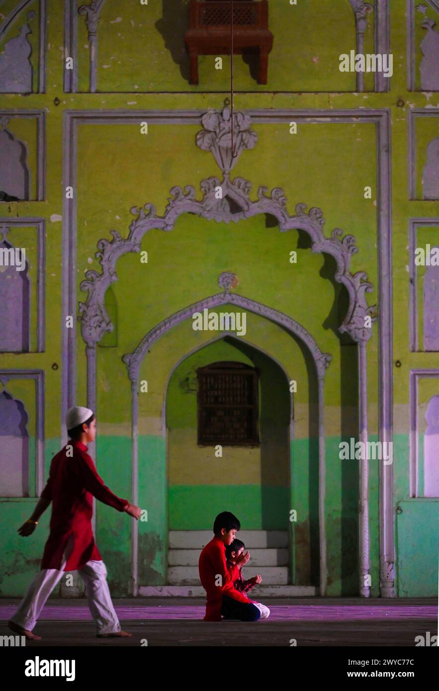 LUCKNOW, INDIA - APRIL 5: Muslims offering prayers on the Last Friday ...