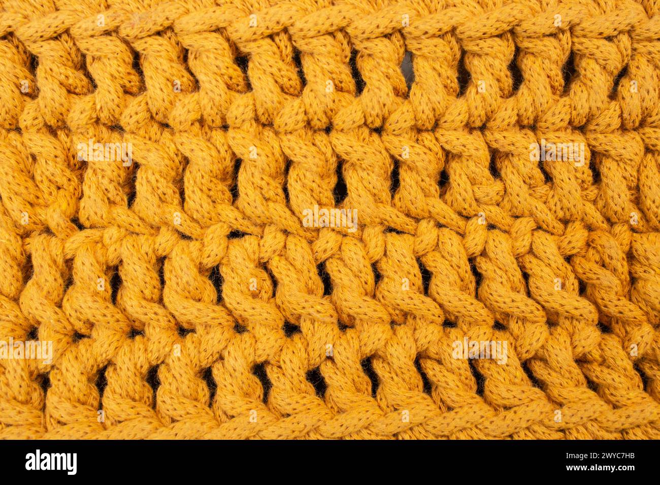 Orange cotton cord crochet pattern, abstract texture background, soft ...