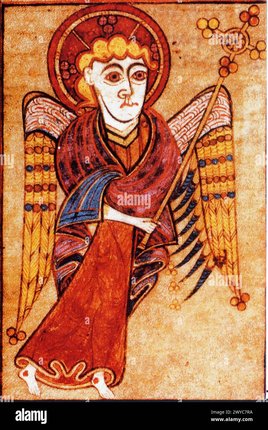 The Man, Symbol of St Matthew, Book of Kells Stock Photo - Alamy