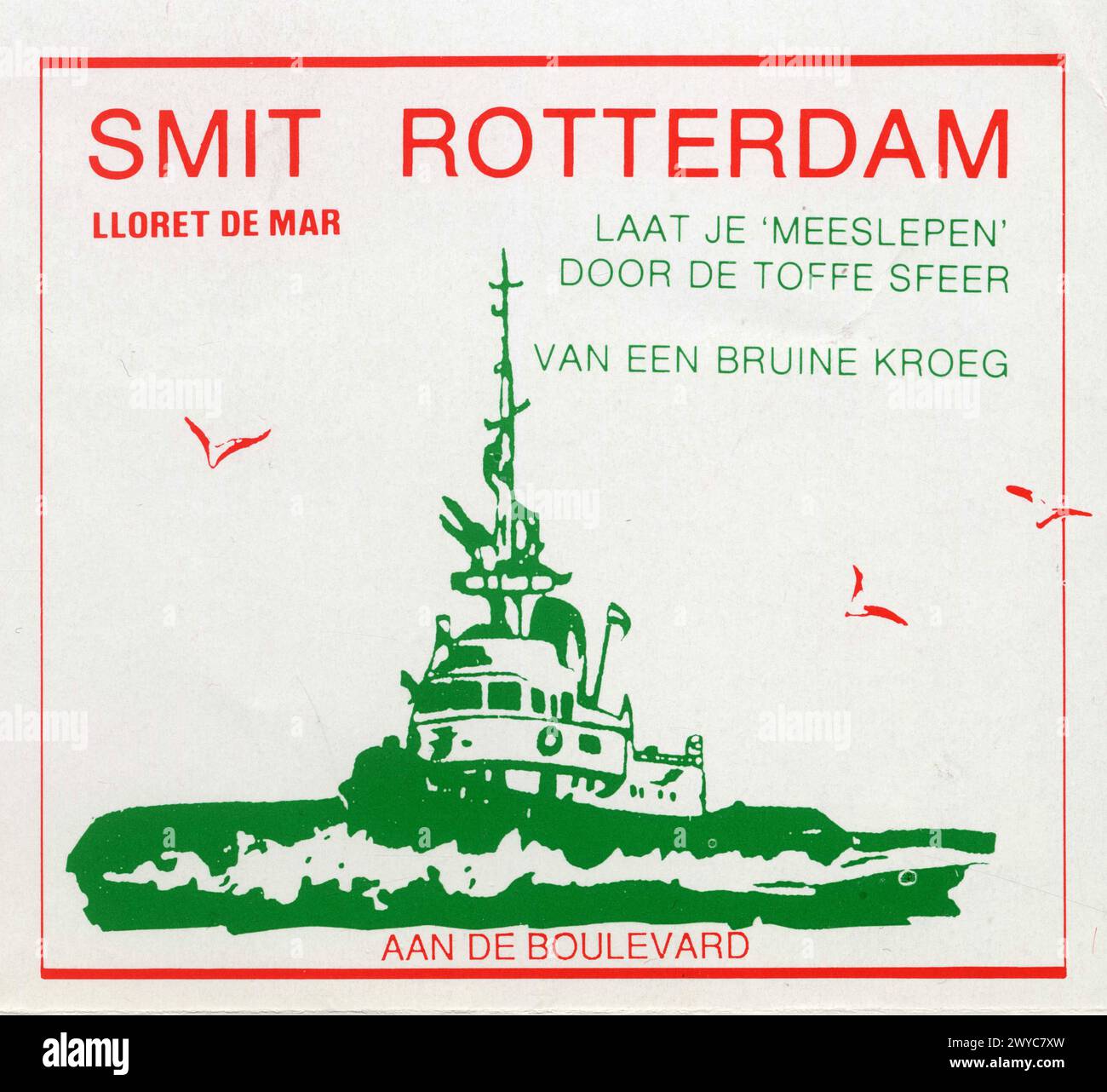 Carte publicitaire SMIT ROTTERDAM LLORET DE MAR Stock Photo - Alamy
